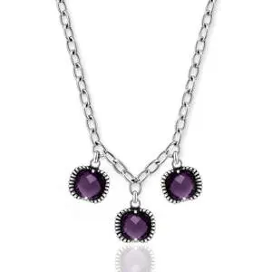 UNALOE Fantasy Sterling Purple Crystal Necklace - Silver
