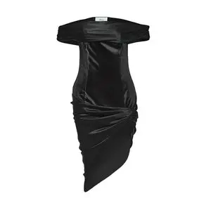 MAISON SEL Off-shoulder Velvet Mini Dress