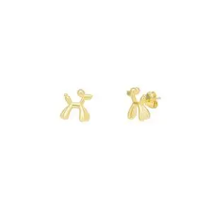 SPERO LONDON Balloon Dog Poodle Stud Earrings - Gold