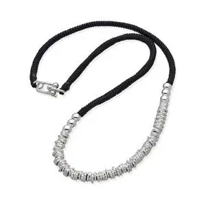 ALTAR™ ORNAMENTS CO. Sterling Silver And Cordura Necklace - Silver/black