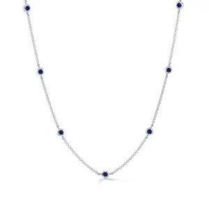 DOWER & HALL Sterling Sapphire Chain Necklace - Silver