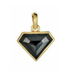 RAHUL'S JEWELS 2.17 Carat Black Diamond 14k Yellow Gold Pendant - Gold/black