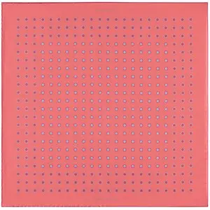 OTWAY & ORFORD Luna' Polka Dot Silk Pocket Square In Dusky With Pale Blue. Full-size - Pink