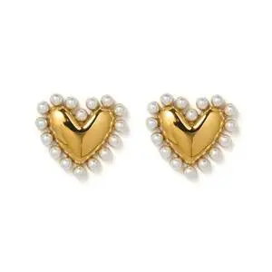 ARMS OF EVE Gold-plated Heart Earrings With Pearls - Gold/white