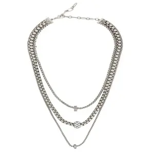 Saachi Multi-charm Radiance Layered Necklace - Silver