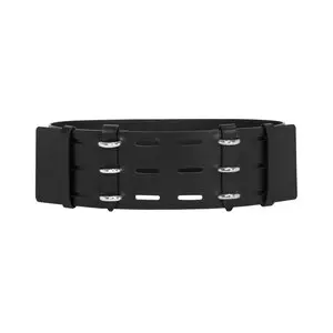 HAUTE CUIR Wide Leather Belt - Black