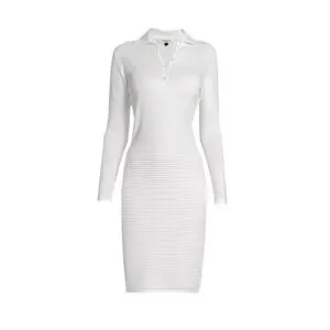 RUMOUR LONDON Olivia Merino Wool-blend Knitted Dress - White