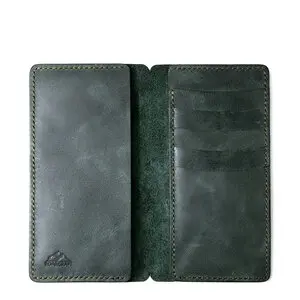 ROARCRAFT Men's Green Iphone Leather Wallet Case - Tripolis - Emerald Green