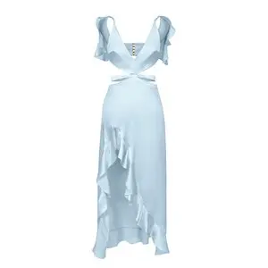 ANSE VICTORIN Angelina Silk Midi Dress - Blue