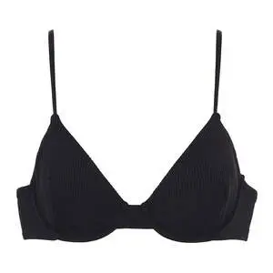MONTCE Ribbed Demi Cup Bikini Top - Black