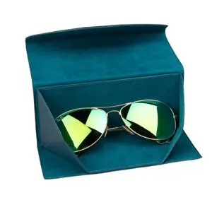 LEATHERE Leather Sunglasses Case - Blue