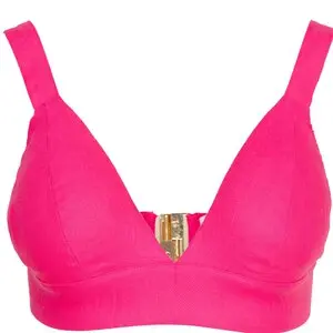 OFUURE Linen Azure Bra Top In Pink - Orange