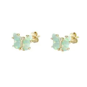 KAMARIA Opal Butterfly Stud Earrings - Green