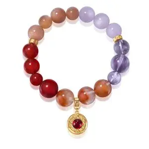 AUROZIA Five Elements Fire Vermeil Garnet Bracelet - Gold