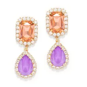 THE PINK REEF Jewel Drop Earrings - Purple