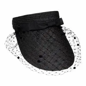 MISA HARADA MILLINERY Kiki Dotted Veil Sun Visor - Black