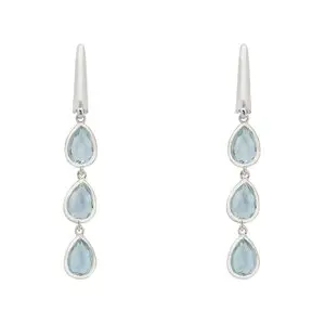 LATELITA Latelita Sardinia Triple Teardrop Earrings With Blue Topaz In Sterling Silver Silver/blue