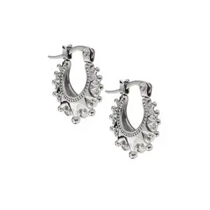 HOOPS + CHAINS LDN Tiny Joy Huggie Earrings - Silver
