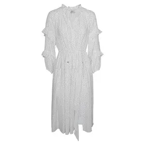 2KSTYLE Aaron Ruffled Polka-dot Midi Dress