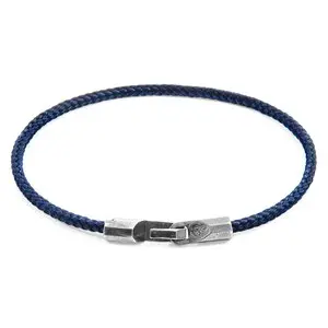 ANCHOR & CREW Talbot Silver And Rope Bracelet - Silver/blue