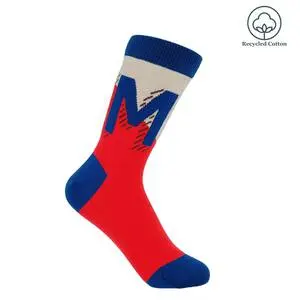 PEPER HAROW - MADE IN ENGLAND Alphabet M Crew Socks Red