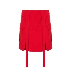 MAYAMU Holbe Pleated Mini Skirt With Cargo Pockets