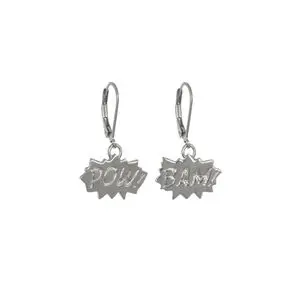 EDGE ONLY Pow! & Bam! Drop Earrings - Silver