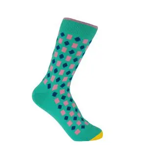 PEPER HAROW - MADE IN ENGLAND Diamonds Patterned Socks - Green