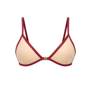 IVY SWIMWEAR Rosella Nude Mesh Bikini Top - Red