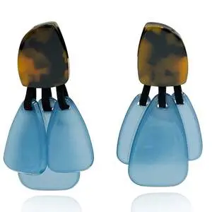 MICHAEL NASH JEWELRY Resin Drop Earrings - Brown/blue