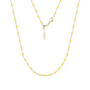 KAMARIA Enamel Beaded Chain Necklace Orange