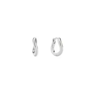 VANCHI Nori Mini Twisted Huggies Earrings - Silver