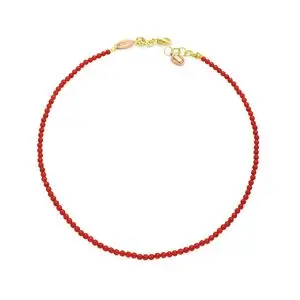 UNALOE Mediterranean Red Coral Necklace - Gold/red