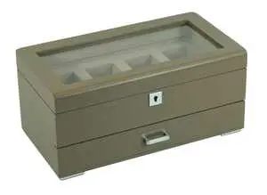 KENNETT WATCHES & ACCESSORIES Kennett Four-piece Wooden Watch Box With Drawer - Brown