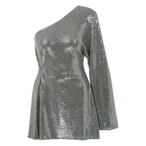 NAZLI CEREN Sequin One-shoulder Mini Dress