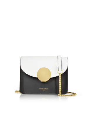 LE PARMENTIER Ondina Mini Color Block Shoulder Bag - Black/white