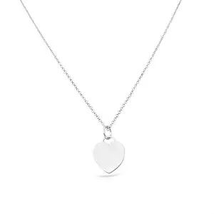 LUTIRO Heart Pendant Necklace - Silver