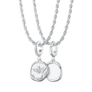 Lily Charmed Rhodium-plated Necklaces