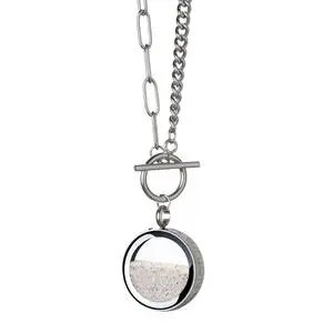 MY LITTLE NATURE Stainless Steel Sand Pendant Necklace - Silver