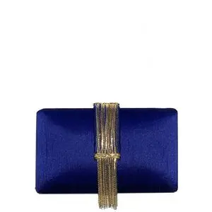 SIMITRI Fringe Clutch - Gold/blue