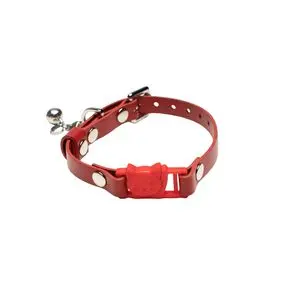 Zoë Pet Atelier Leather Cat Collar With Bell And Heart Charm