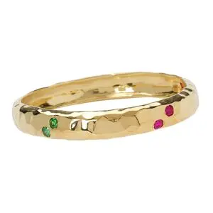 YAA YAA LONDON Textured Bangle With Zirconia