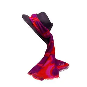 JULIA CLANCEY Fifi Fedora And Scarf Set - Brown/red/purple