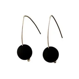 LAURA DAILI Pearl Glass Drop Earrings - Black/silver