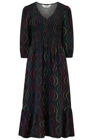 SUGARHILL BRIGHTON Magdalene Shirred Midi Dress