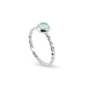 THE JEWELLERY STORE LONDON Sterling Silver Aqua Chalcedony Ring - Silver/blue