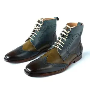 ZASTASTUDIO Handmade Leather Brogue Boots