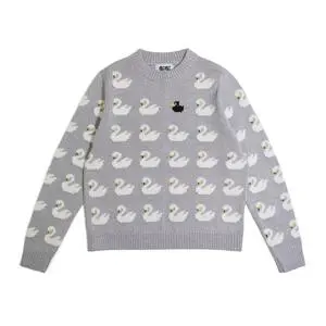 GIGI KNITWEAR Swan Jacquard Merino Wool Sweater