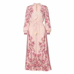 RAISHMA Hailey Jumpsuit With Floral Print And Waist Tie - Pink