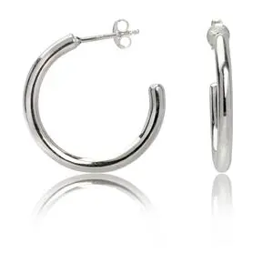 THE JEWELLERY STORE LONDON Sterling Hoop Stud Earrings - Silver
